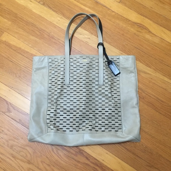 Joy Gryson | Bags | Joy Gryson Genuine Leather Grey Large Tote Bag ...